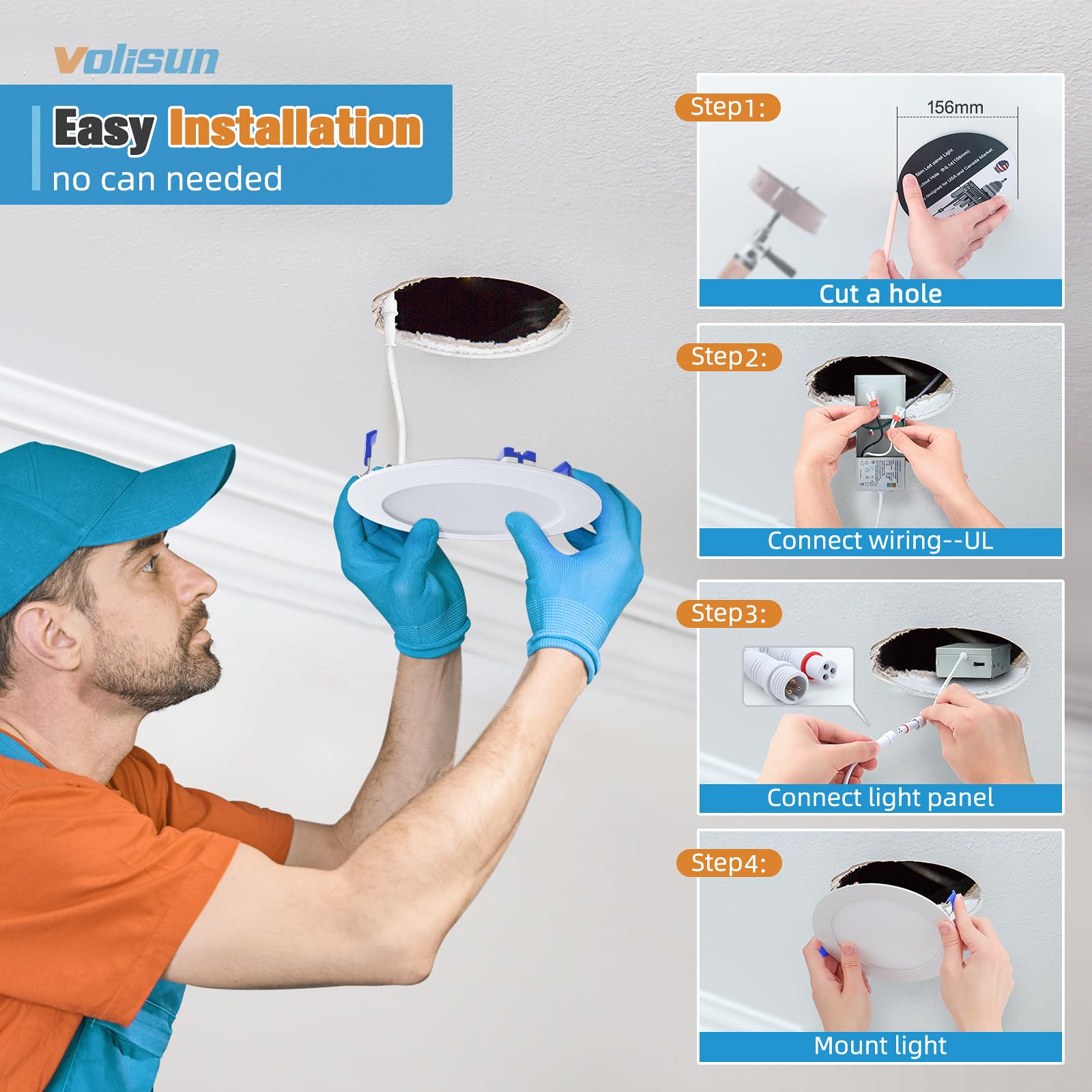 Snapklik.com : VOLISUN 12 Pack 8 Inch LED Recessed Light, 5CCT Recessed ...