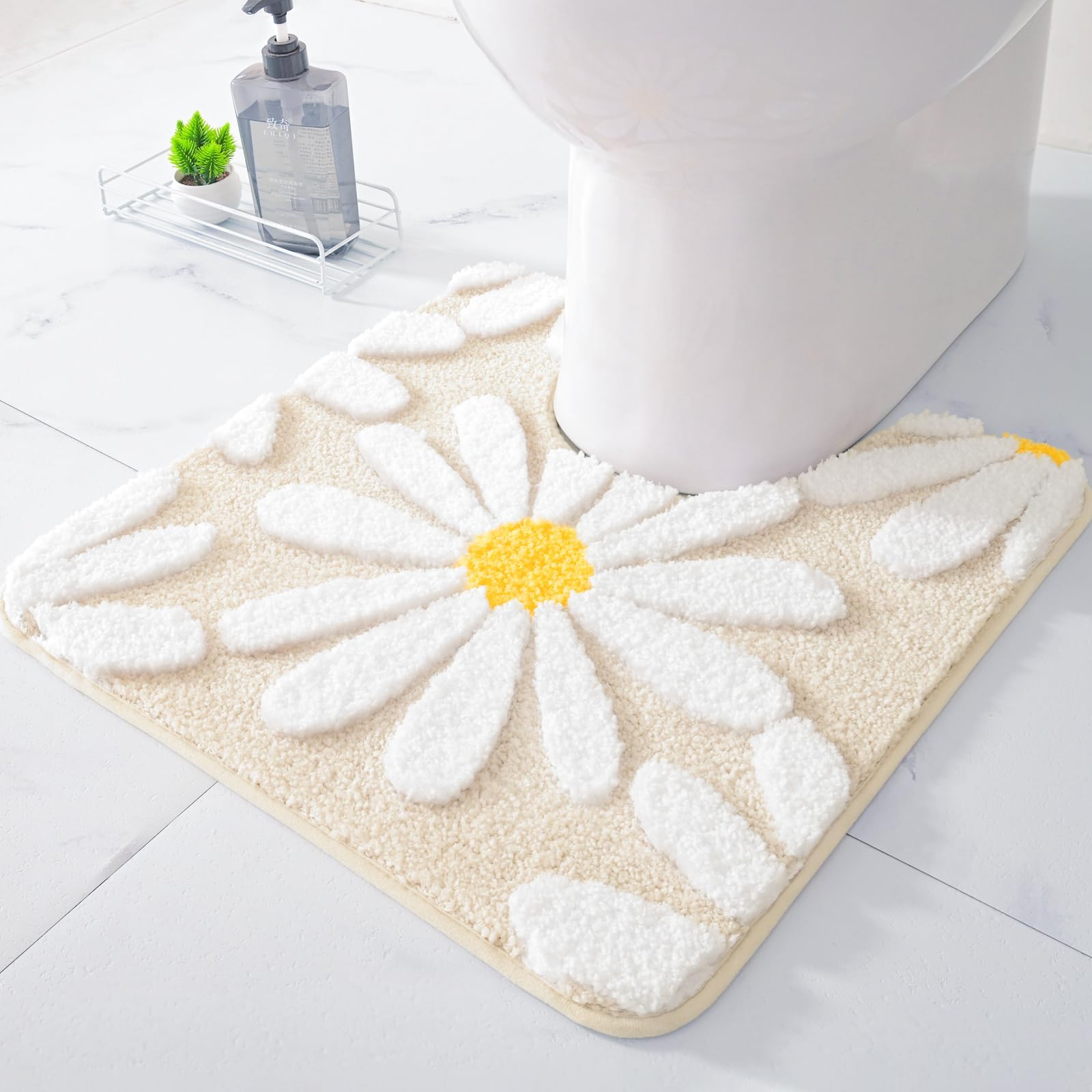 Amazon.com: Baahrnom U Shaped Toilet Rug 24" x 24" Extra Soft Absorbent ...