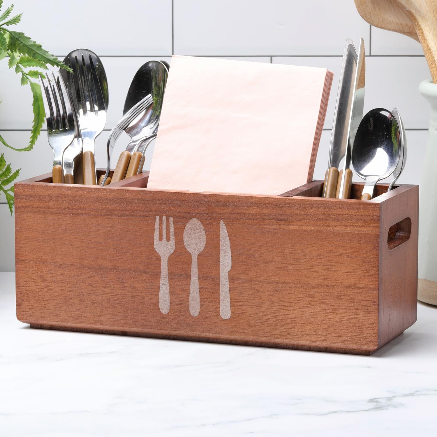 Amazon.com: GaryVault Utensil Holder for Party - Silverware Caddy with ...