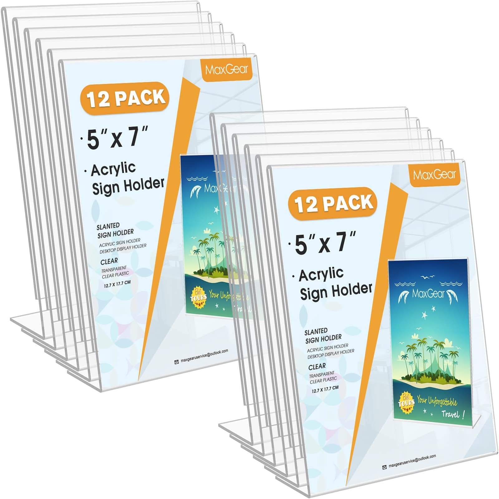 Amazon.com: Tuanse 36 Pcs Acrylic Sign Holder 4 x 6 in Clear Acrylic ...