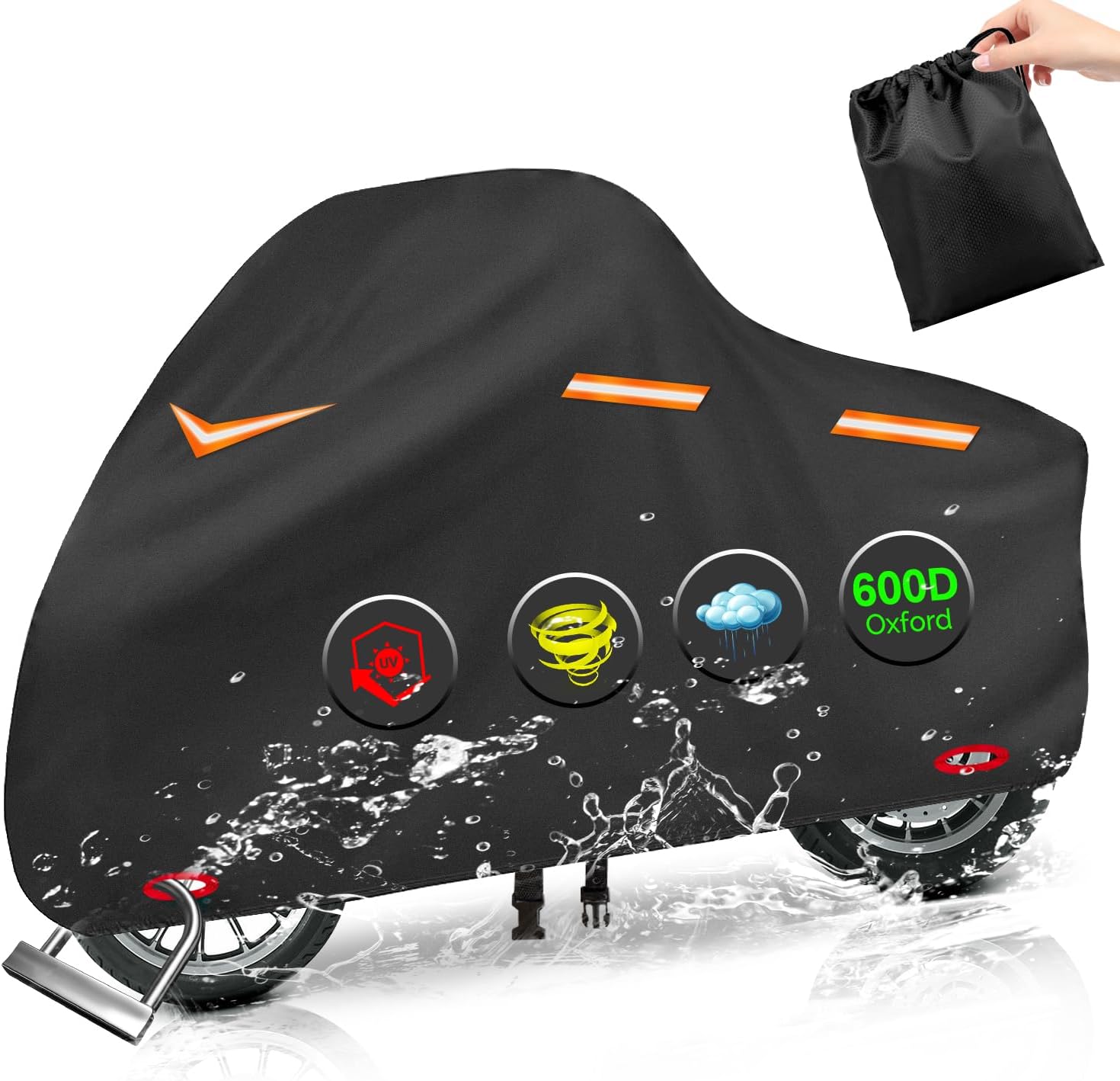 Amazon.com: OWEEIO Motorcycle Cover, Heavy Duty 600D Oxford, Waterproof ...