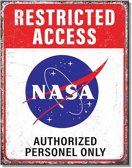 Amazon.com: Desperate Enterprises NASA Restricted Tin Sign - Nostalgic ...