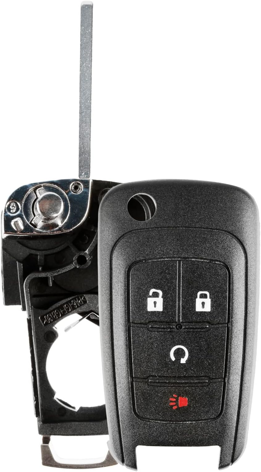 Amazon.com: KeylessOption Keyless Car Remote Uncut Flip Ignition Key ...