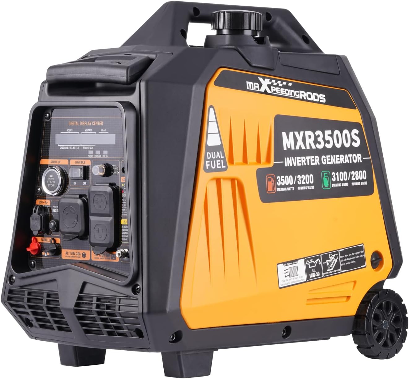 maXpeedingrods 3500W Dual Fuel Portable Inverter Generator,Electric ...
