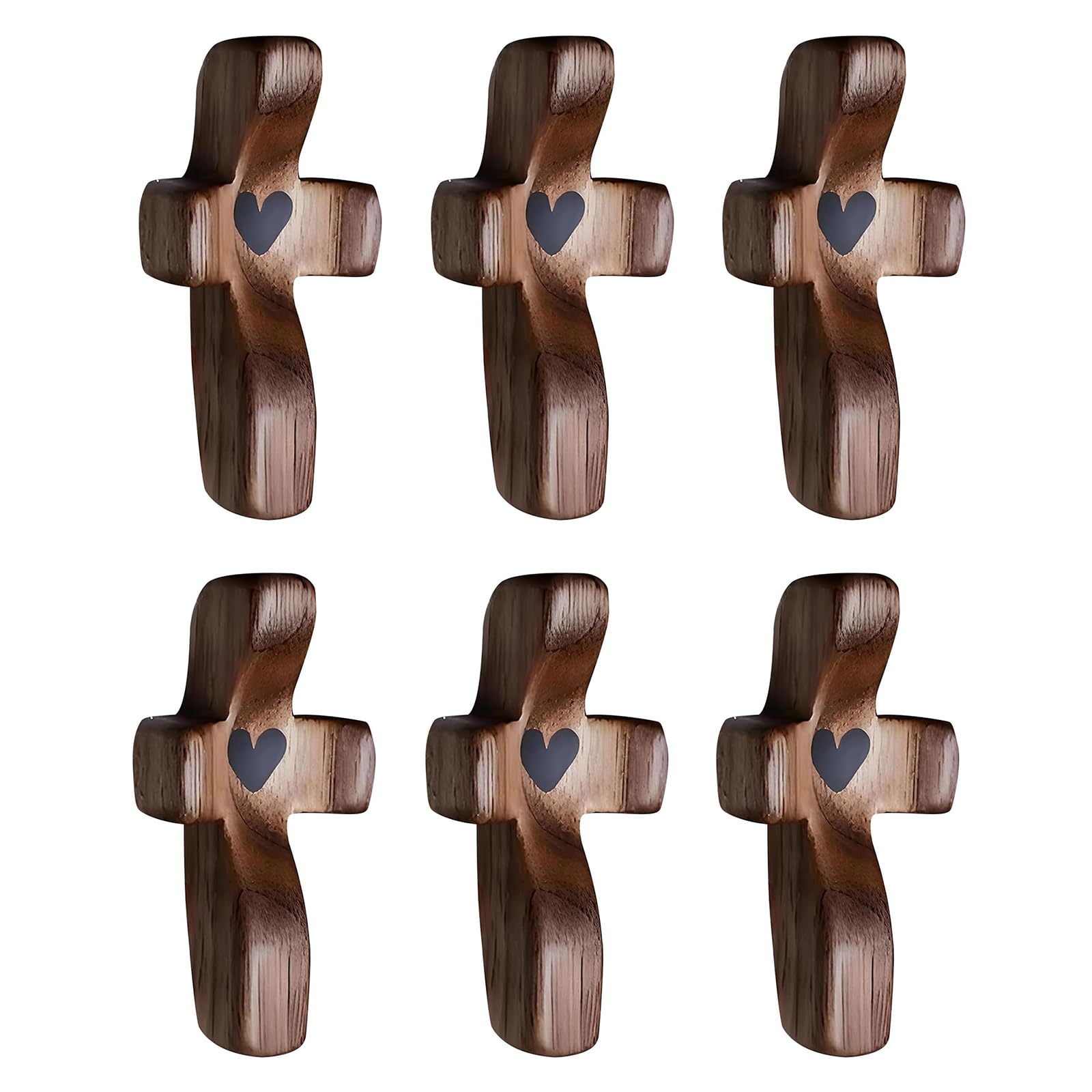 Amazon.com: Abvsdu 6Pcs Cross My Heart Encouragement Gift Wooden Cross ...