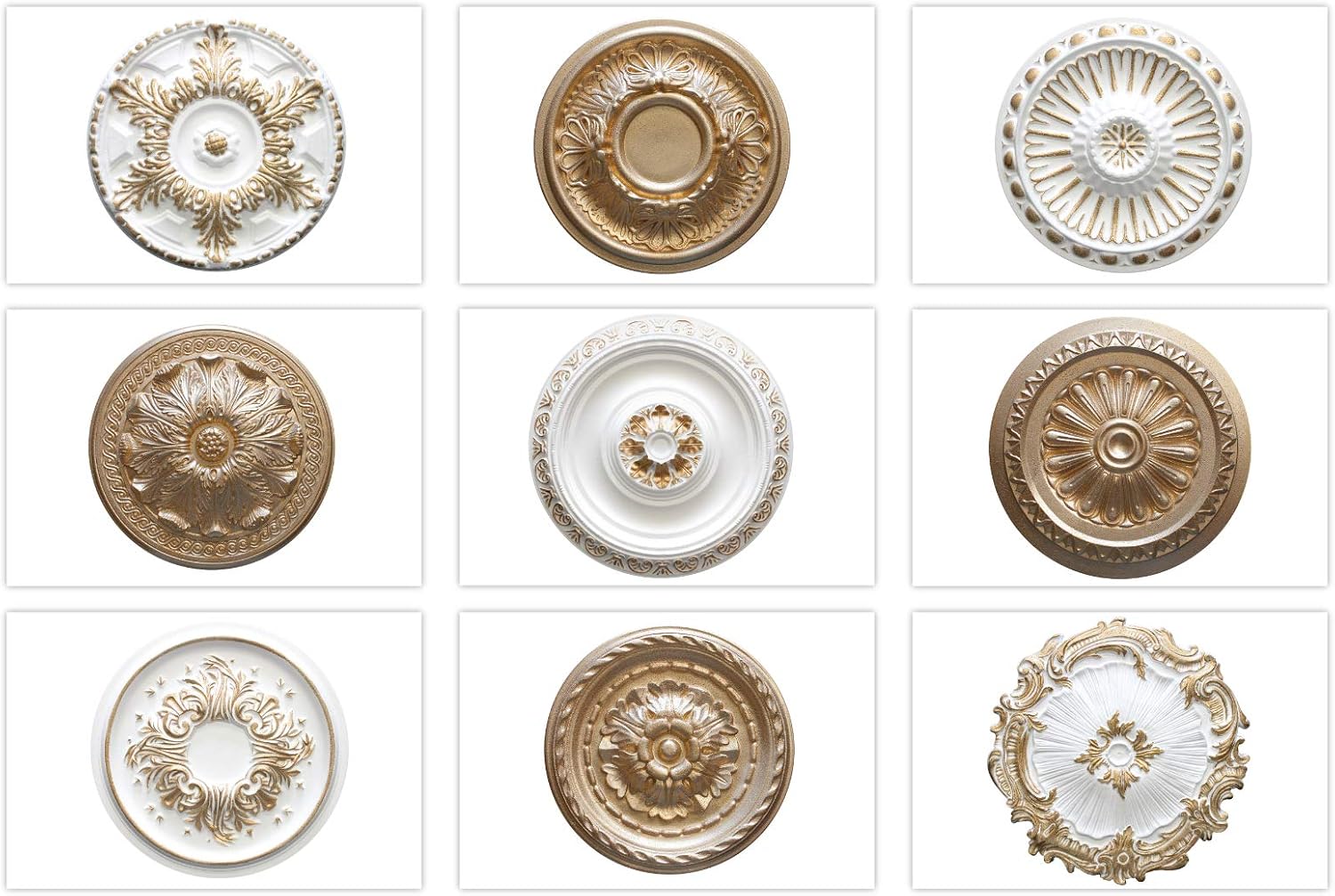 MARBET DESIGN Stuckrosette aus EPS Styropor - Deckenrosette gold ...