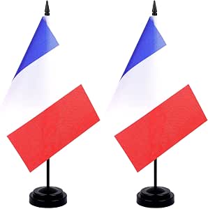 Amazon.com: FWIW France French Flag France Table Flag Small Mini France ...