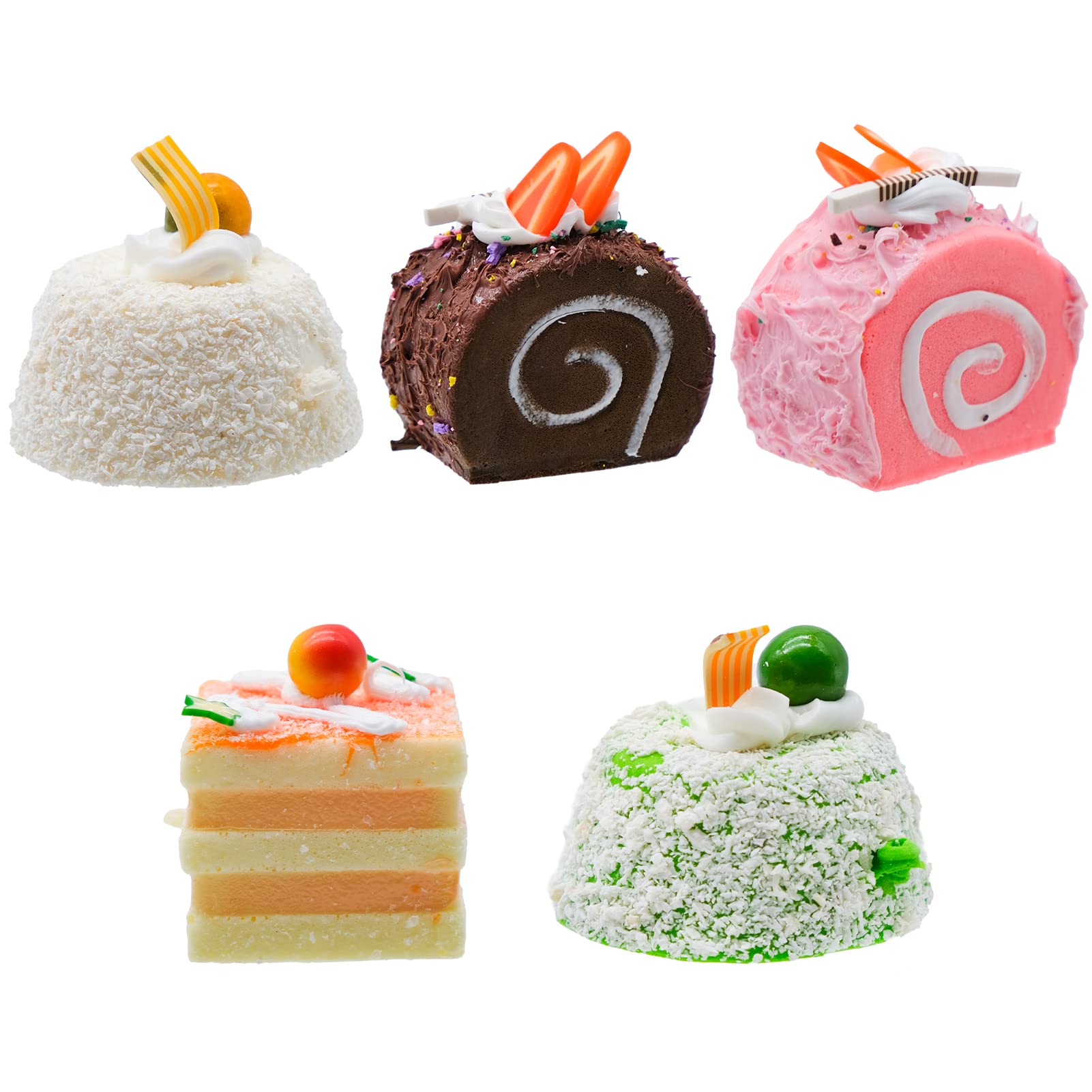 Buy Bakiauli5 Pieces Fake Cake, Artificial Cake Model Realistic Bread ...