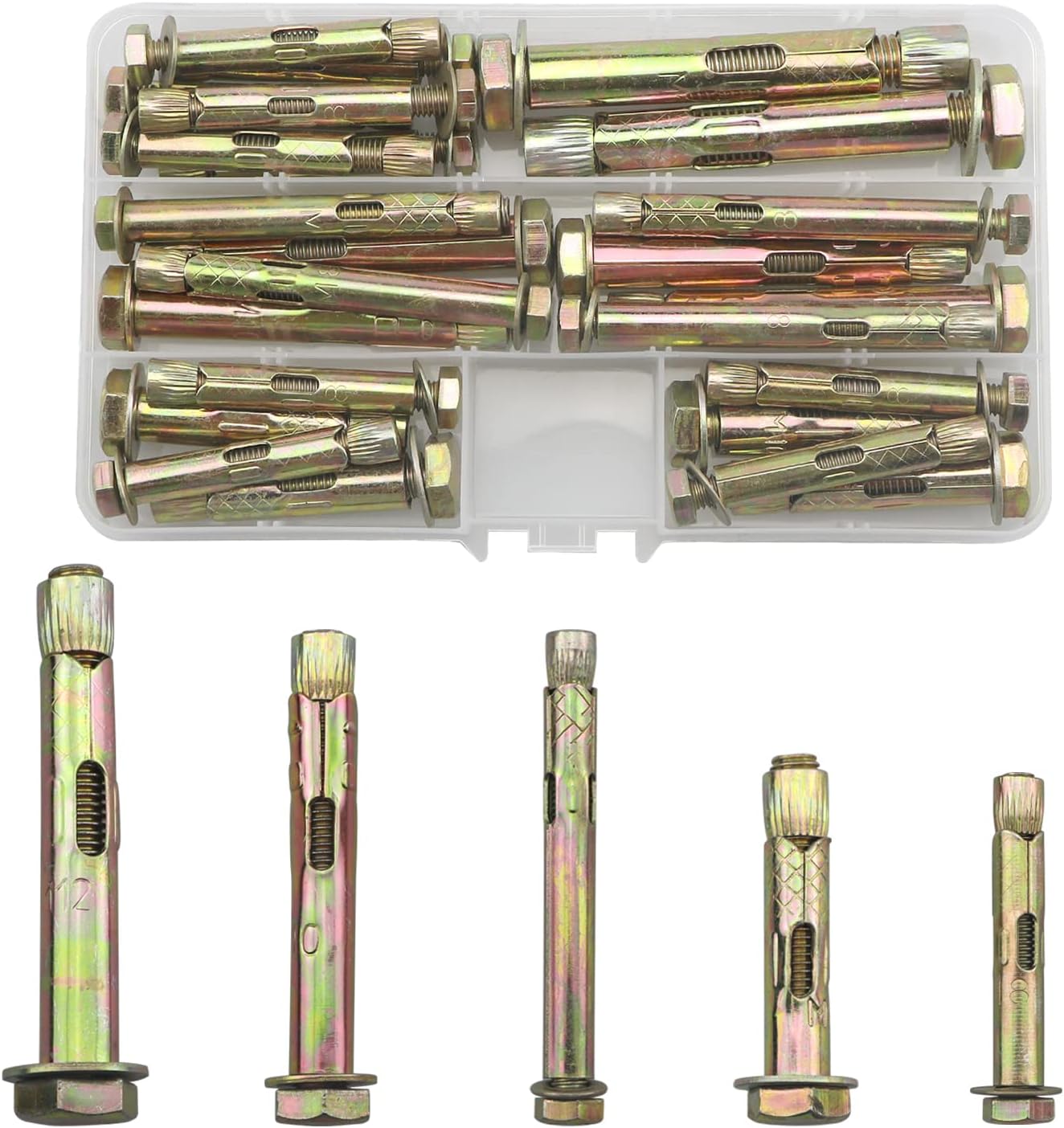 5X Heavy Duty Loose Bolt Shield Anchors - M10 x 135mm Expansion Bolts ...