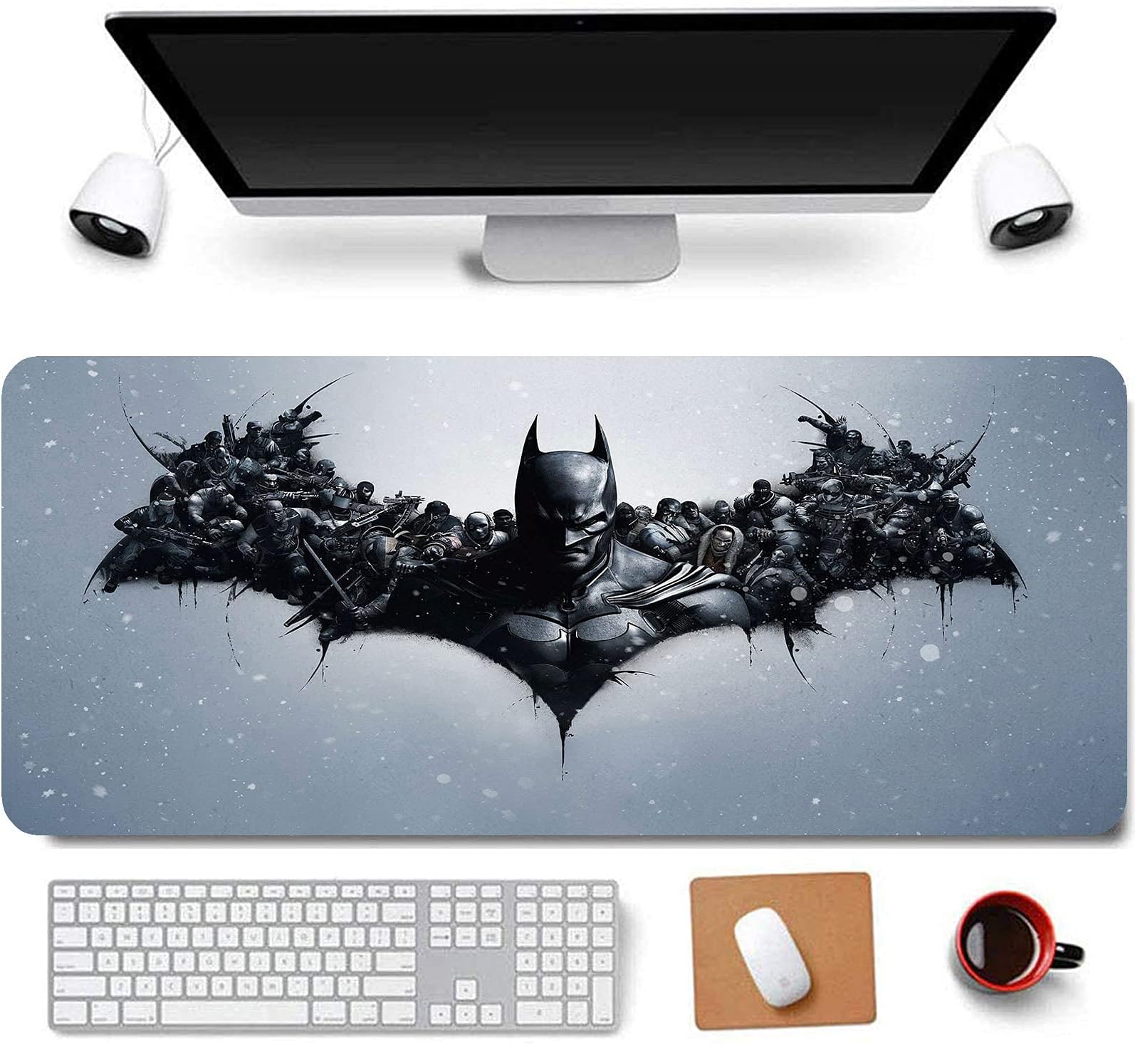 31.5x11.8 Inch Dark Knight Bat XL Long Extended Large Gaming Mouse Pad ...