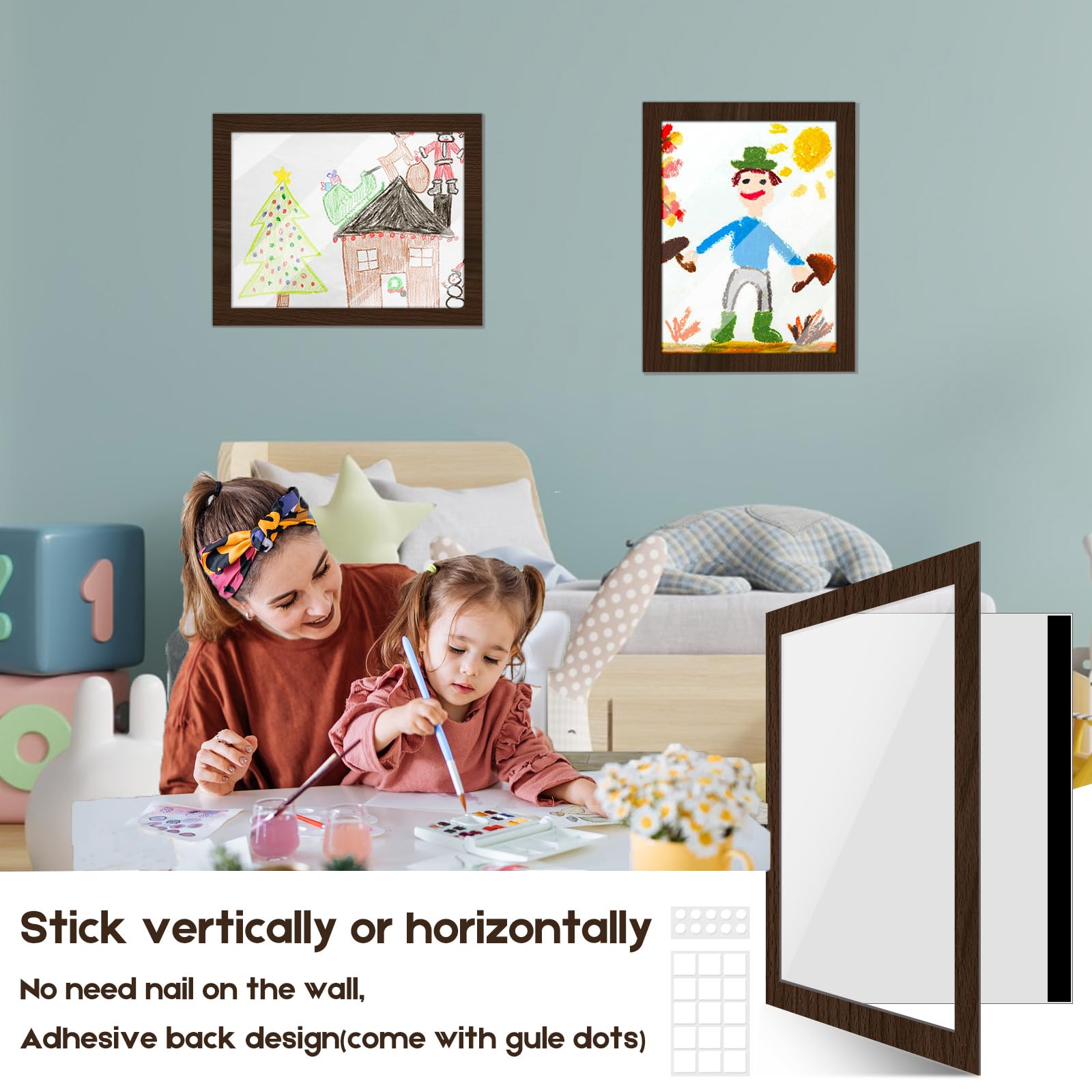 Snapklik.com : 2 Pack 85x11 Kids Art Frames Changeable, Front Opening ...