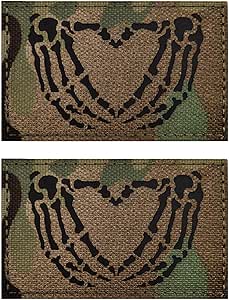 Amazon.com: 2 PCS AliPlus Heart Shaped Ghost Claw Patches IR Infrared Reflective Patch Laser Cut ...