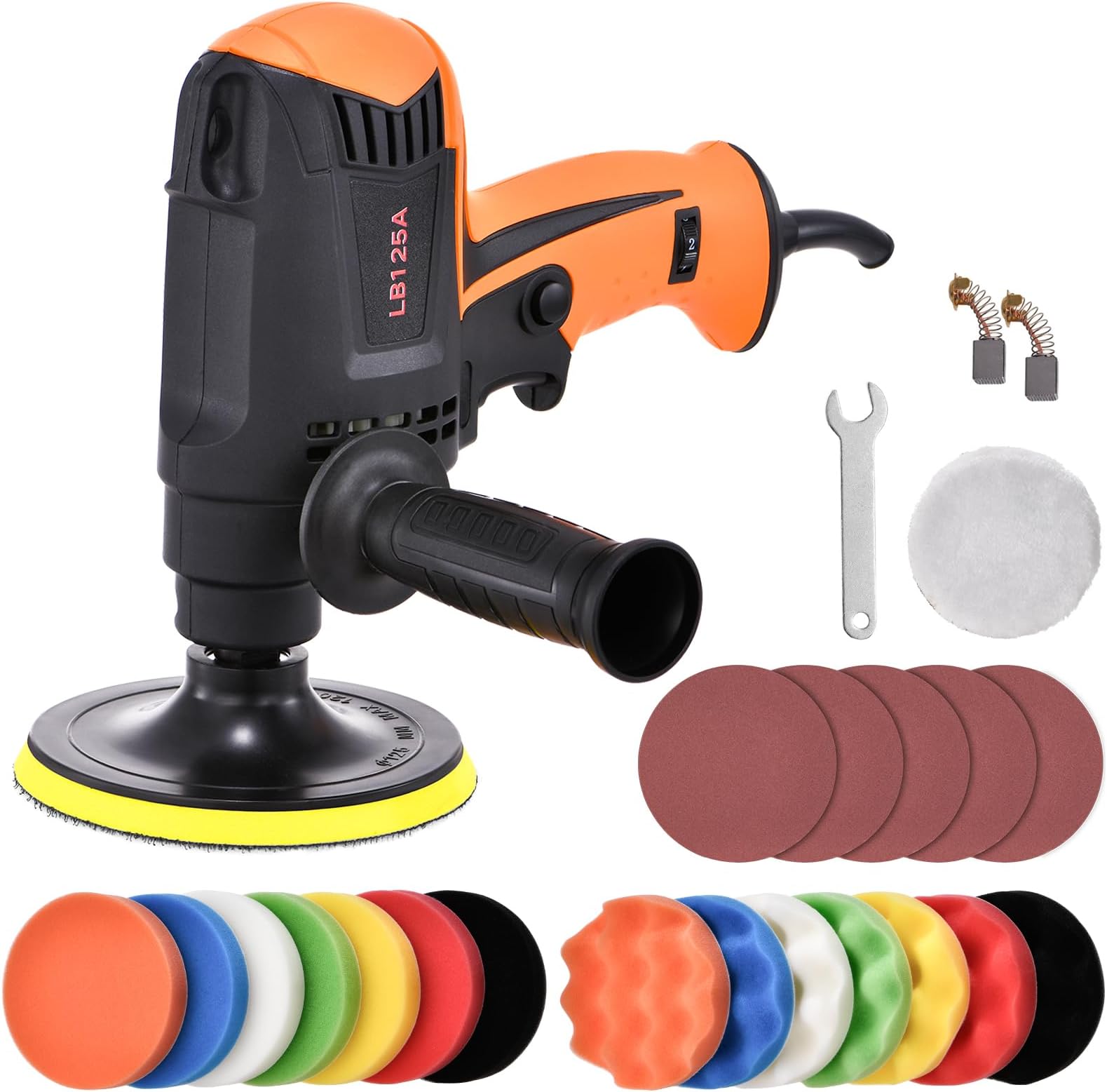 ETOOLAB Auto Poliermaschine, 15 mm-900 W Exzenter Poliermaschine, 6 ...