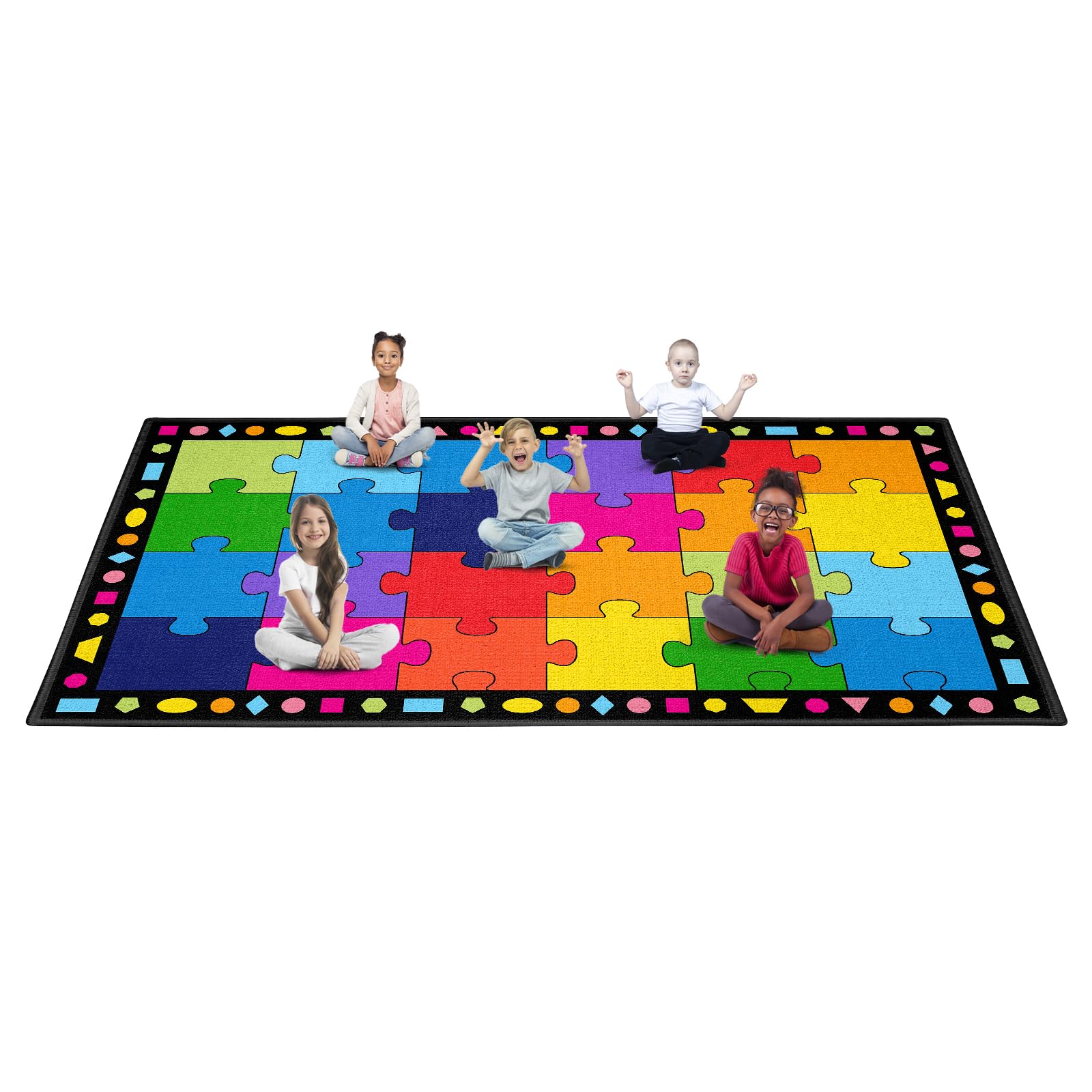 Amazon.com: Booooom Jackson Classroom Rug Elementary Puzzle, 9'x12 ...