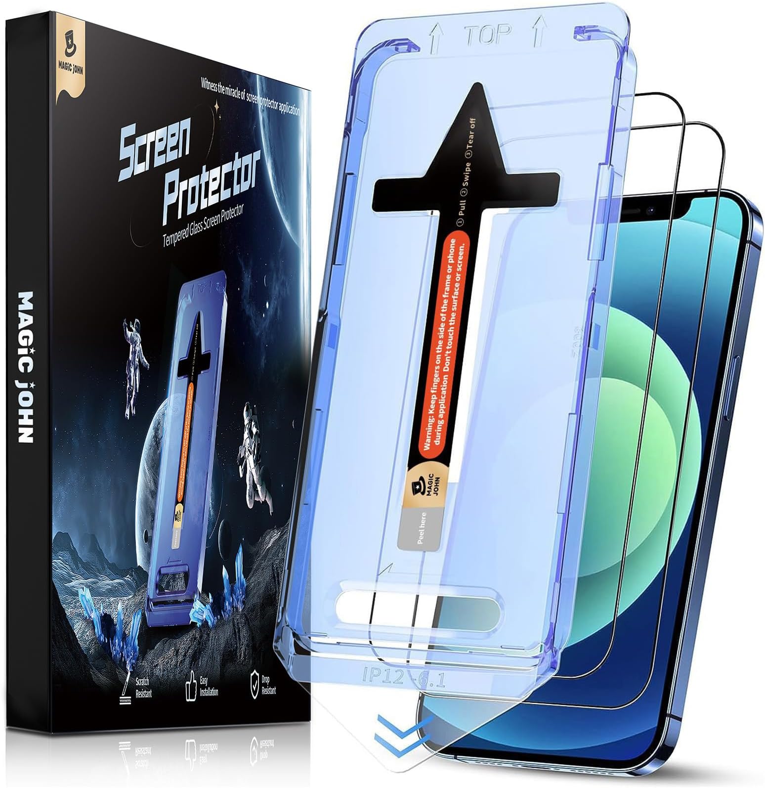 Amazon.com: MAGIC JOHN 2 Pack for iPhone 12/iPhone 12 Pro 6.1 inch ...