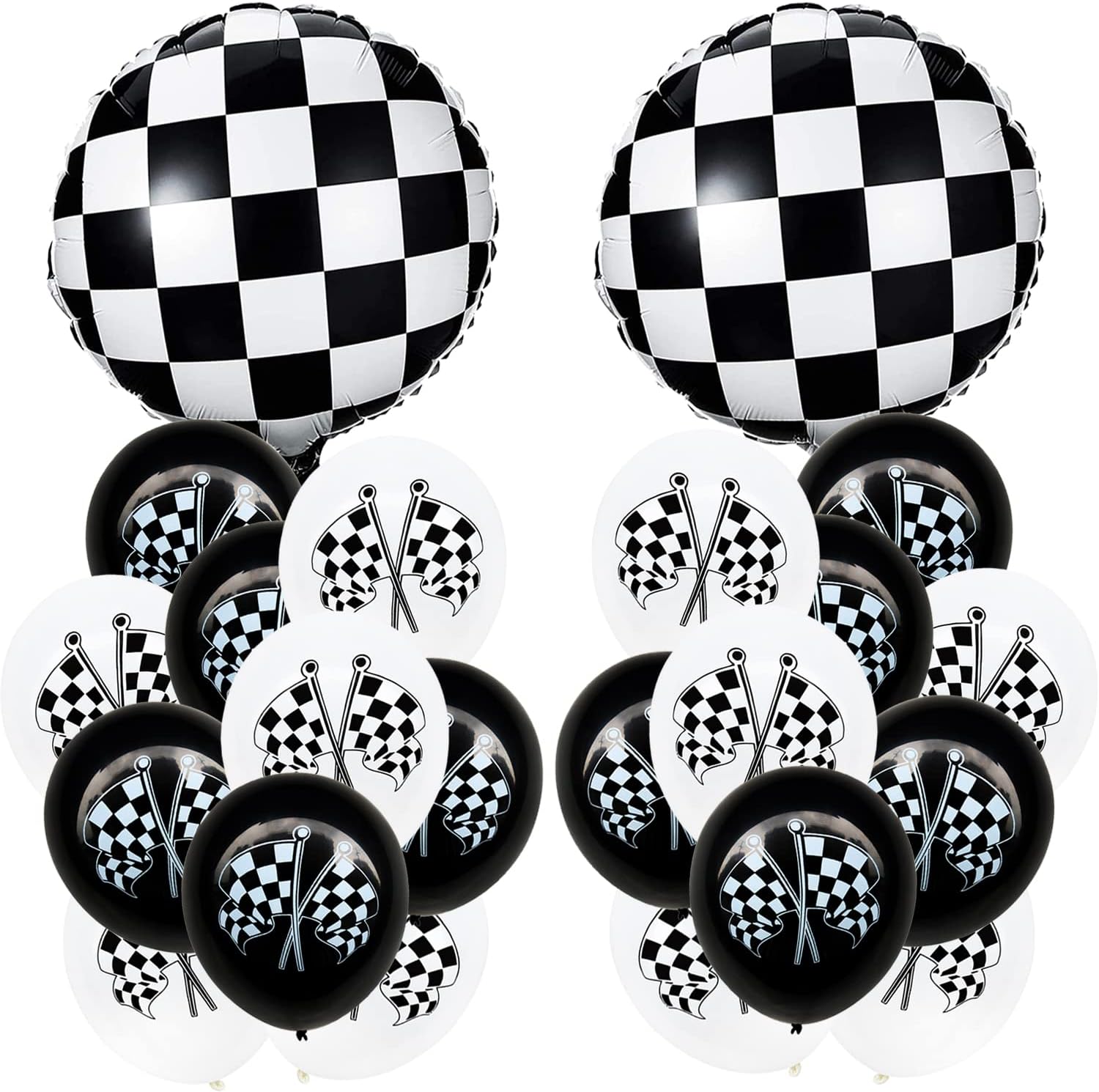 Amazon.com: 22 Pieces Checkered Racing Car Flag Party Balloons ...