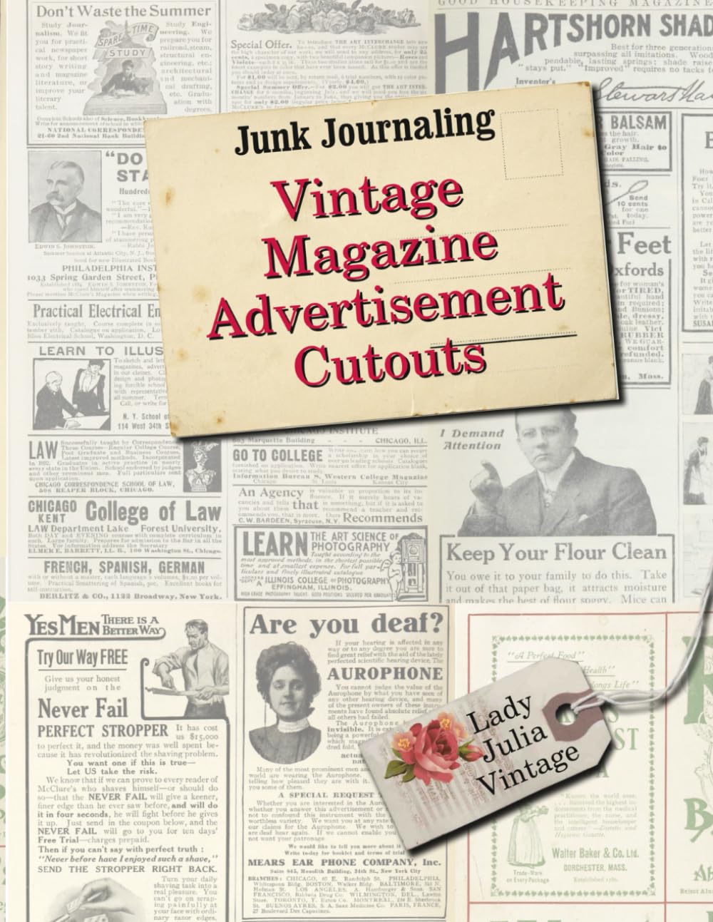 Amazon.com: Junk Journaling Vintage Magazine Advertisement Cutouts ...