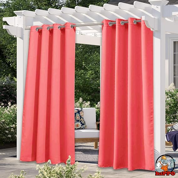 HIPPO Polyester Waterproof Curtains Rain & Vision Blockage Curtain With ...