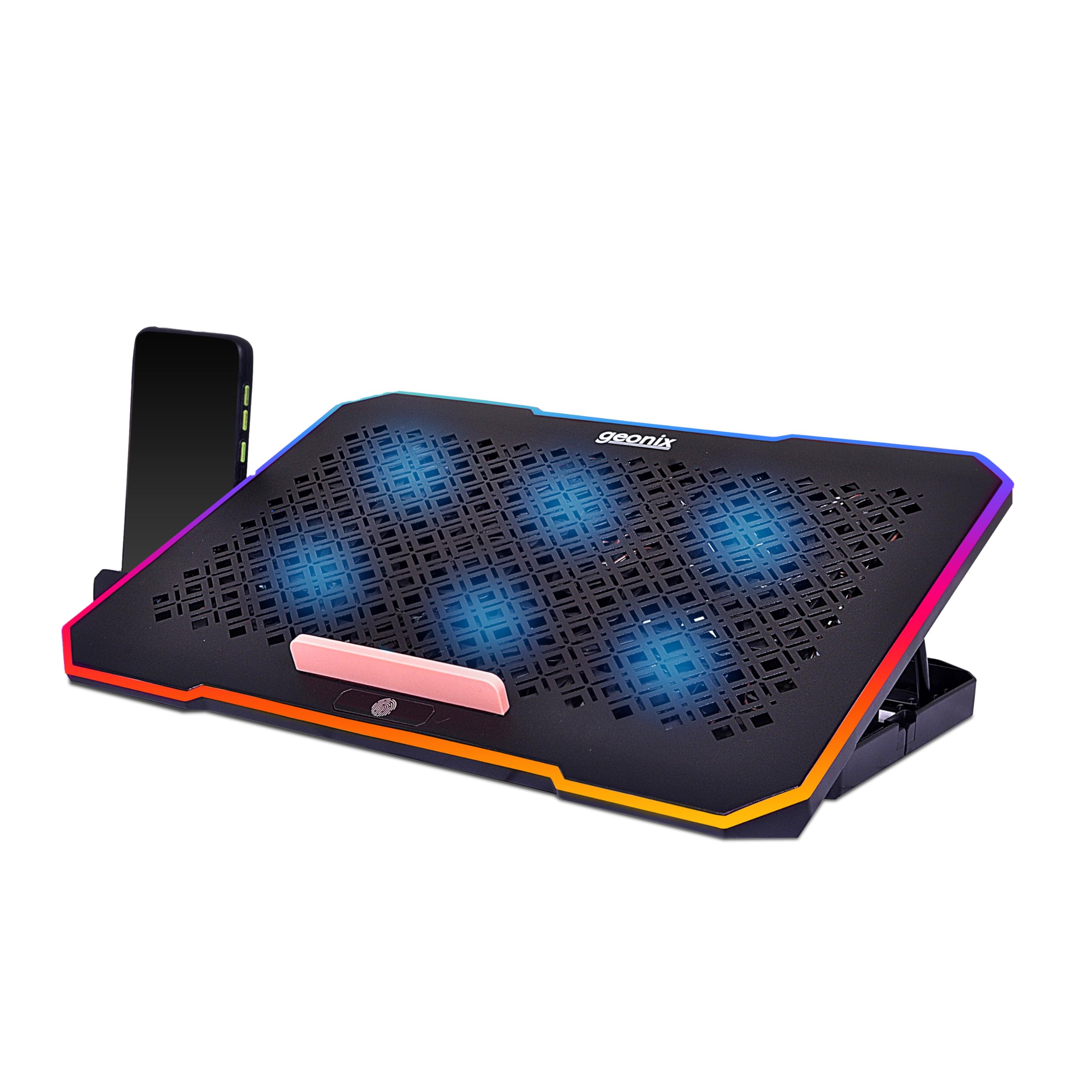 Geonix Ergo 2 Gaming Laptop Cooling Stand with 10 RGB Lights, 6 Quiet ...
