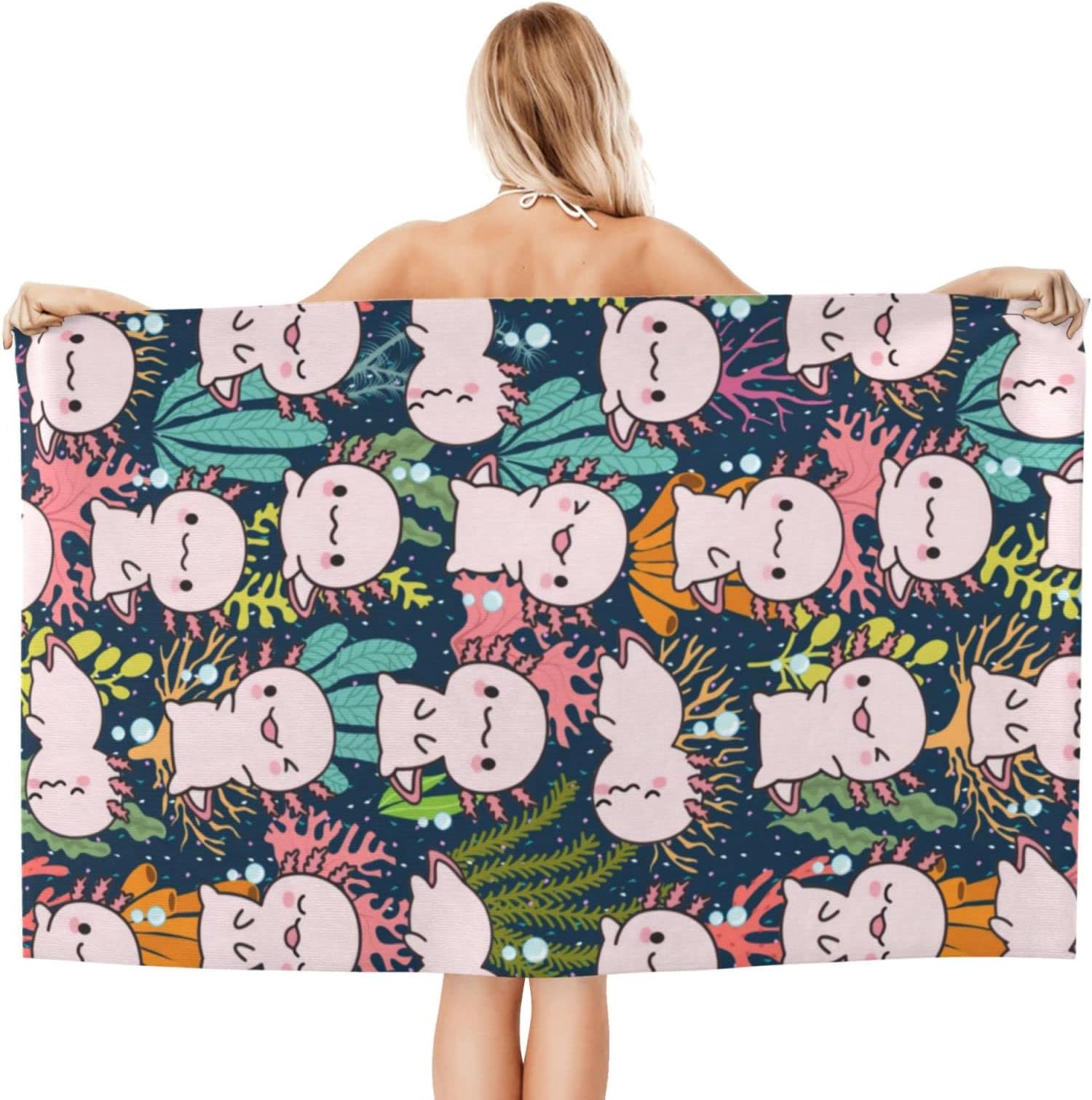 Amazon.com: Axolotl Beach Towels for Women Men Girls, Oversized Beach ...