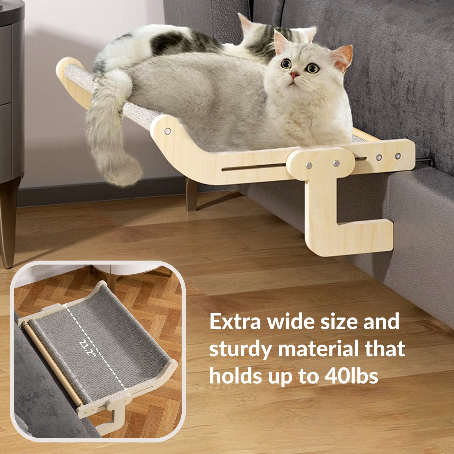 PET SHACK Large Cat Window Perch - Sturdy Cat Hammock Window Seat with ...