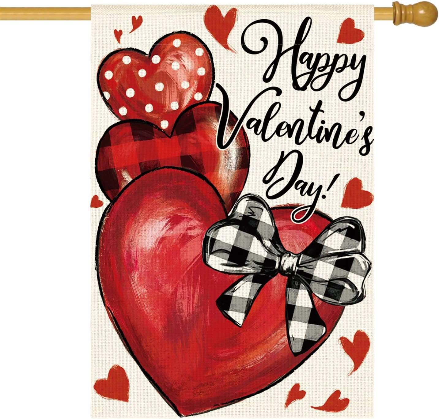 Amazon.com : Akeydeco Valentine's Day Flag,28x40 Inch Valentine's Heart ...