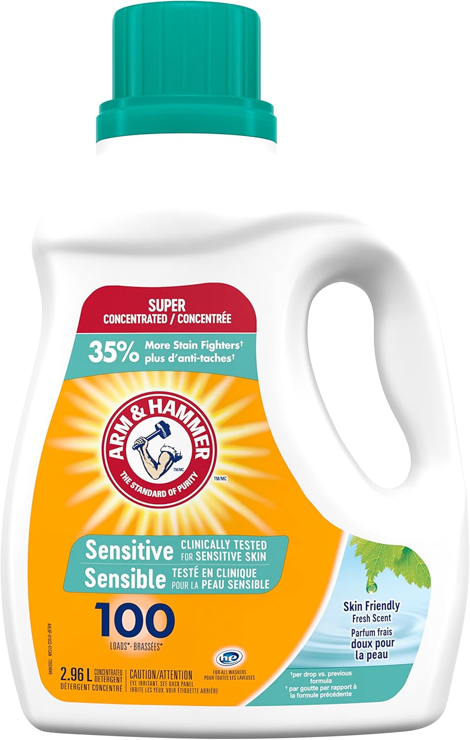 Arm & Hammer Lessive liquide pour peaux sensibles, super concentré ...