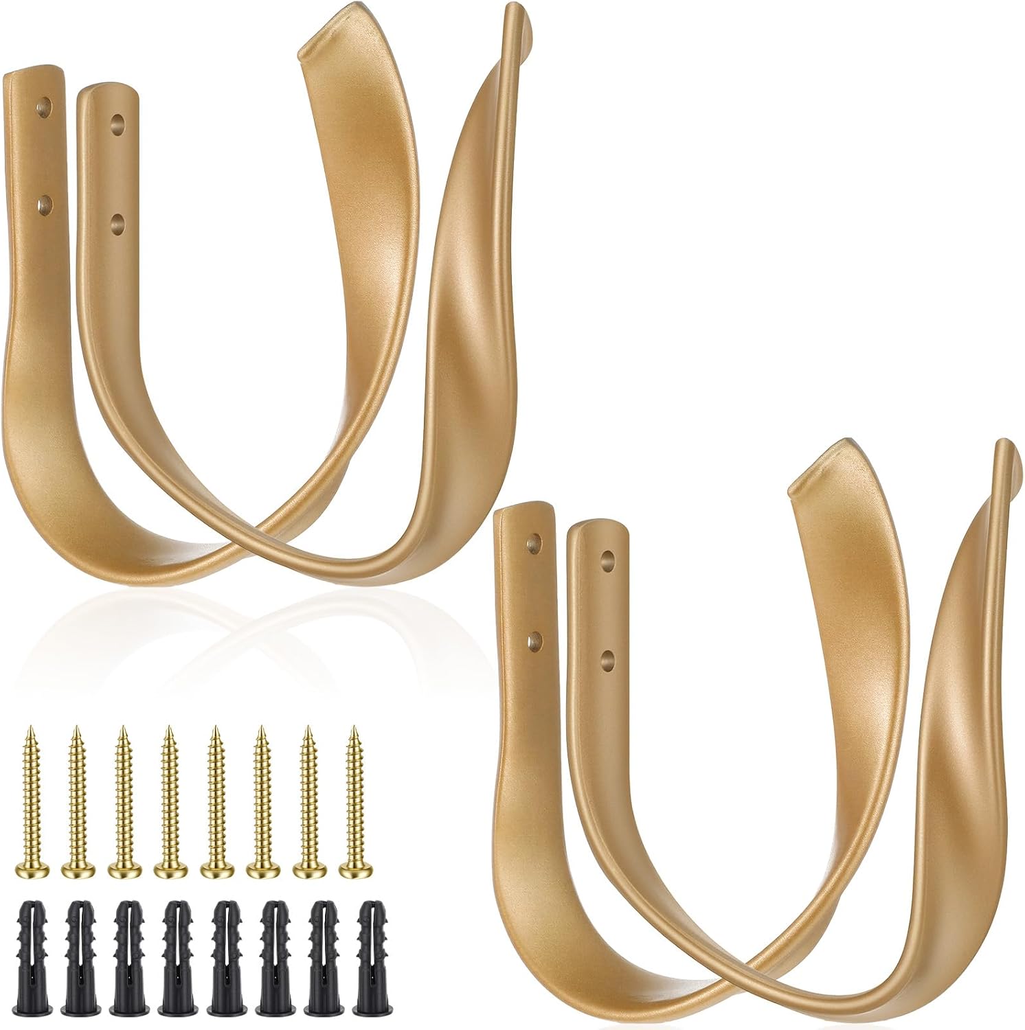 Amazon.com: 4 Pcs Gold Curtain Holdbacks, Heavy Duty Aluminum Alloy ...