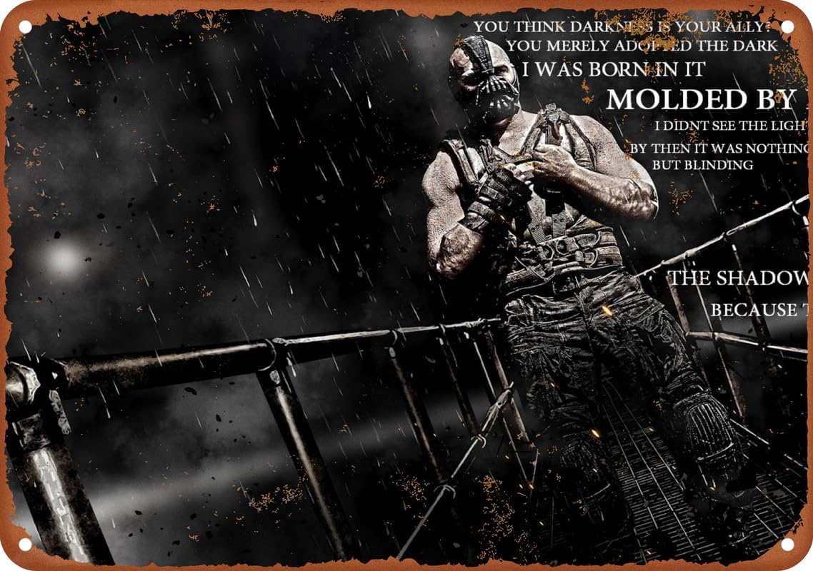 Amazon.com: Sjducvxgyl Bane - Darkness Quote Movie Poster Vintage Metal ...