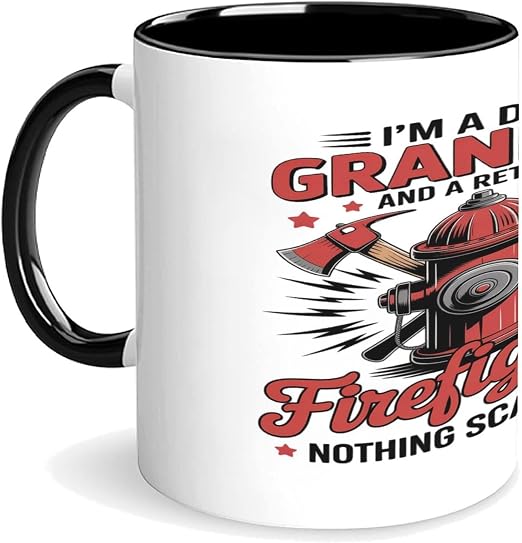 Amazon.com: Firefighter Dad Grandpa Mug Retired Fireman Ceramic Mugs ...
