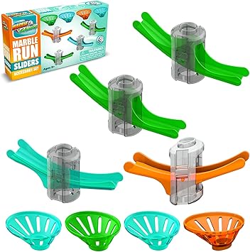 Amazon.com: Marble Genius Marble Run Stunts Sliders Set, 8 Pieces Total ...