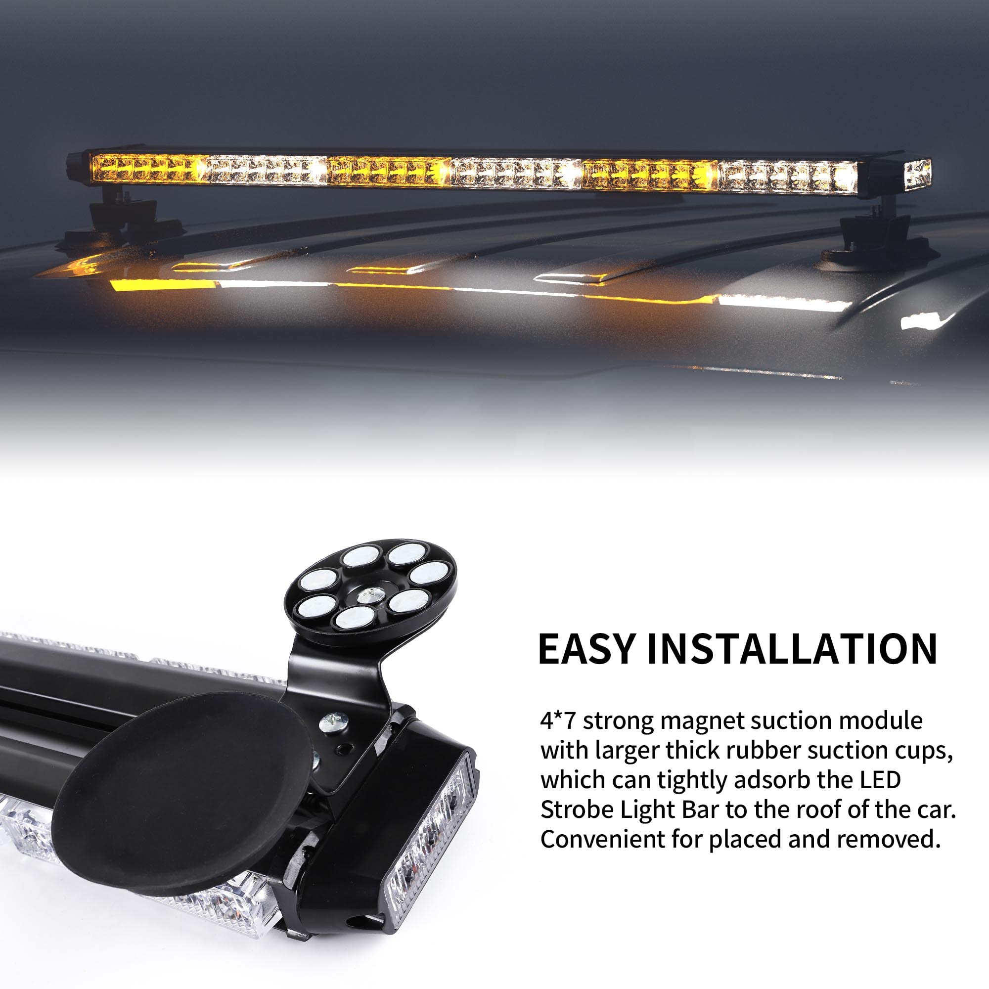 38" 78 LED Strobe Light Bar, Double Side Flashing High Intensity ...