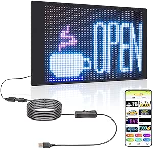 Leadleds USB 5V LED Store Sign 39 x 18.7 cm, Bluetooth App Control ...