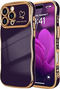 Amazon.com: LCHULLE for iPhone 16 Pro Max Case for Women Girls, Cute Wave Frame Curly Shape with ...