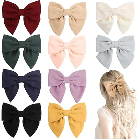 Amazon.com : 12 Colors Pack 8 Inch Large Big Oversized Knot Bowknot ...