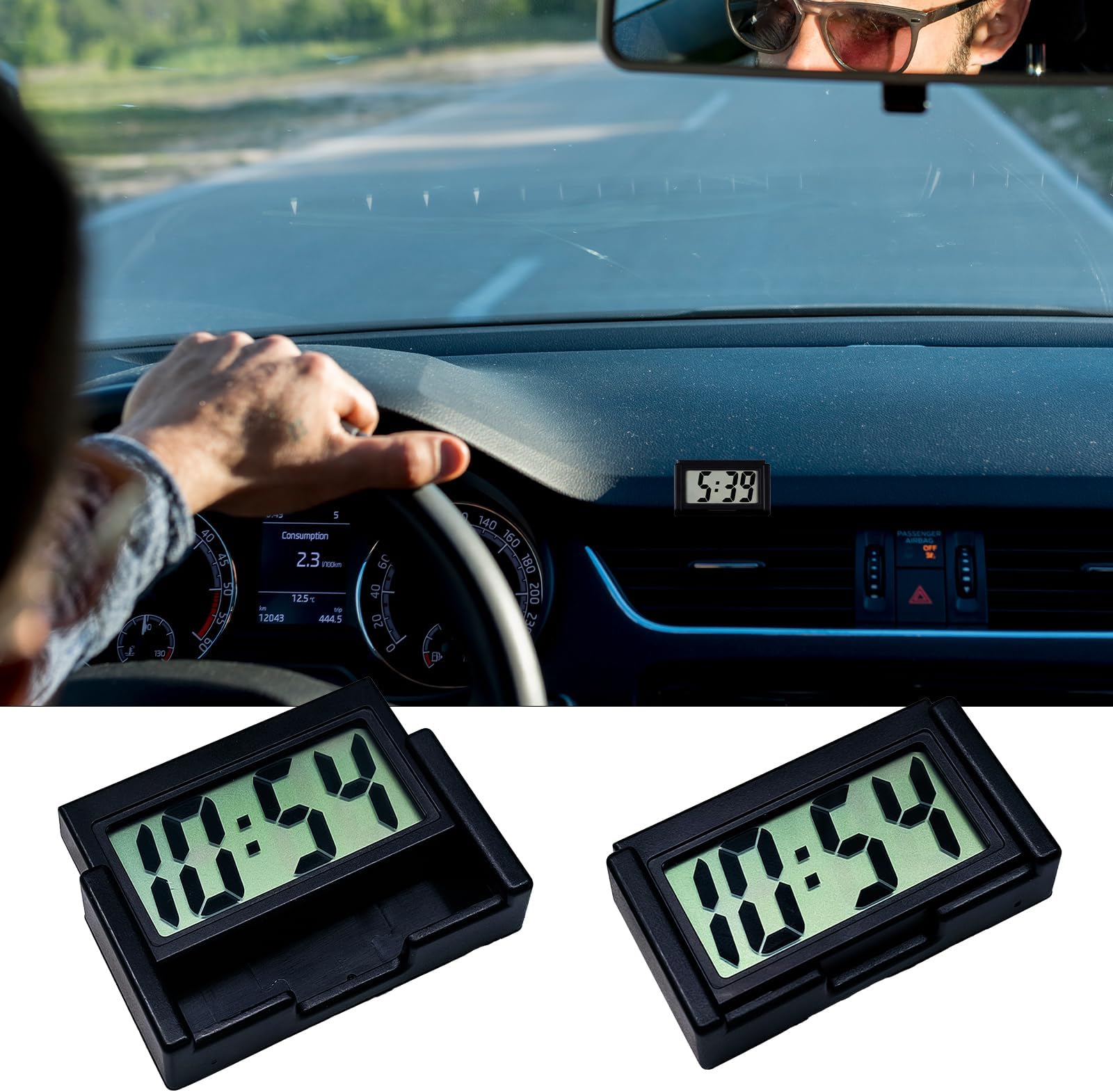 Amazon.com: Small Digital Clock, Self-Adhesive Mini Compact Digital ...