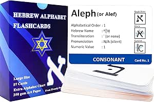 Amazon.com: Zivosely Hebrew Biblical Alphabet Flashcards, Complete ...