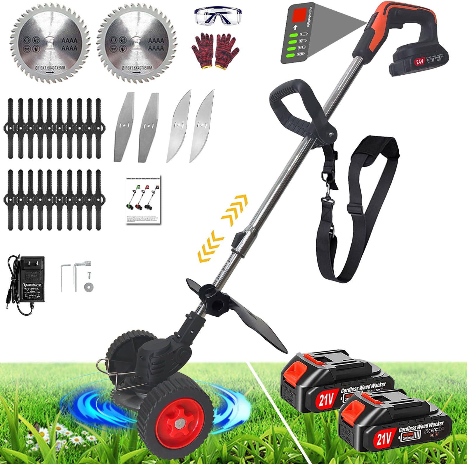 Amazon.com : Electric Weed Wacker Cordless Weed Trimmer Battery Powered ...