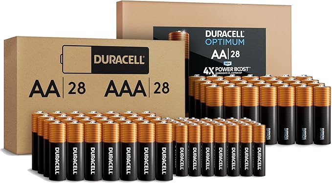 Amazon.com: Duracell Optimum AA Batteries 28 Count + Coppertop AA + AAA Batteries 56 Count Pack ...
