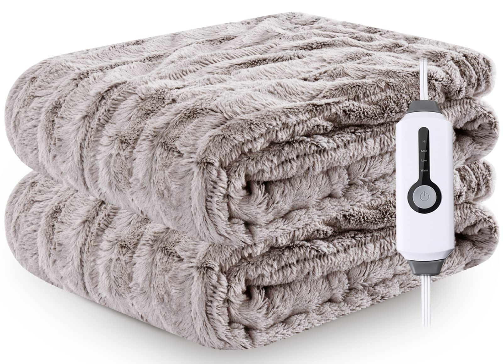 Electric Heated Throw Blanket Luxurious Faux Fur 50" x 60", 4 Fast ...
