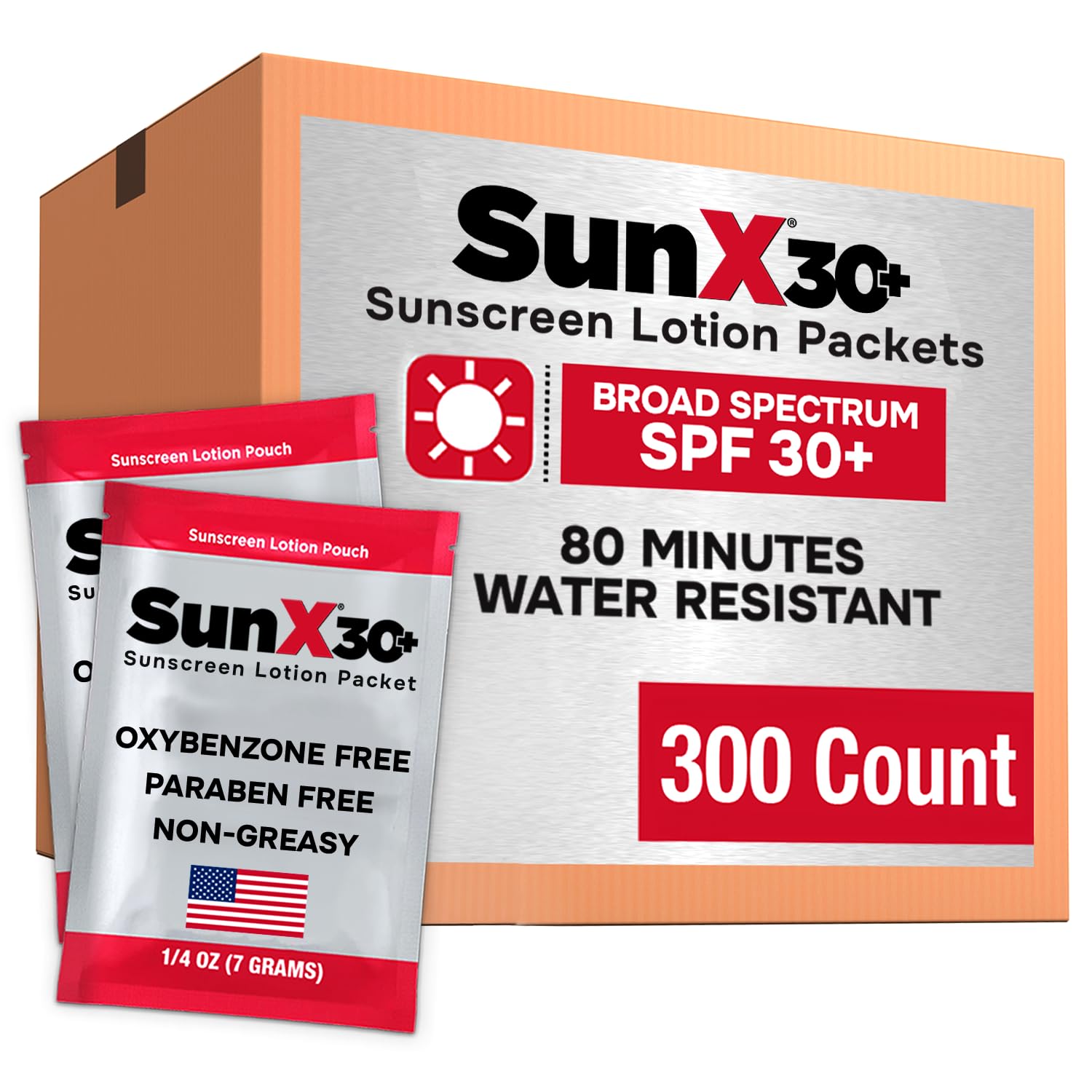 Amazon.com : Sun X 30+ SPF Individual Sunscreen Packets Travel Size ...