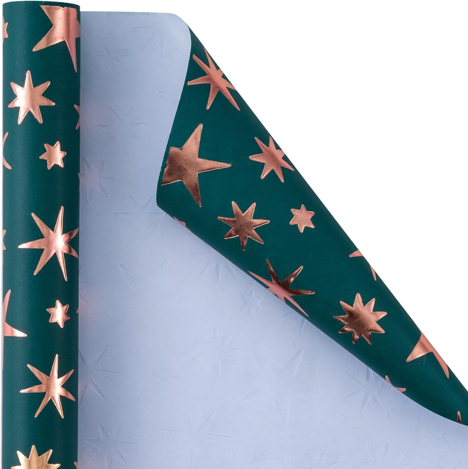 Amazon.com: LeZakaa Embossed Wrapping Paper Roll - Star Pattern with ...