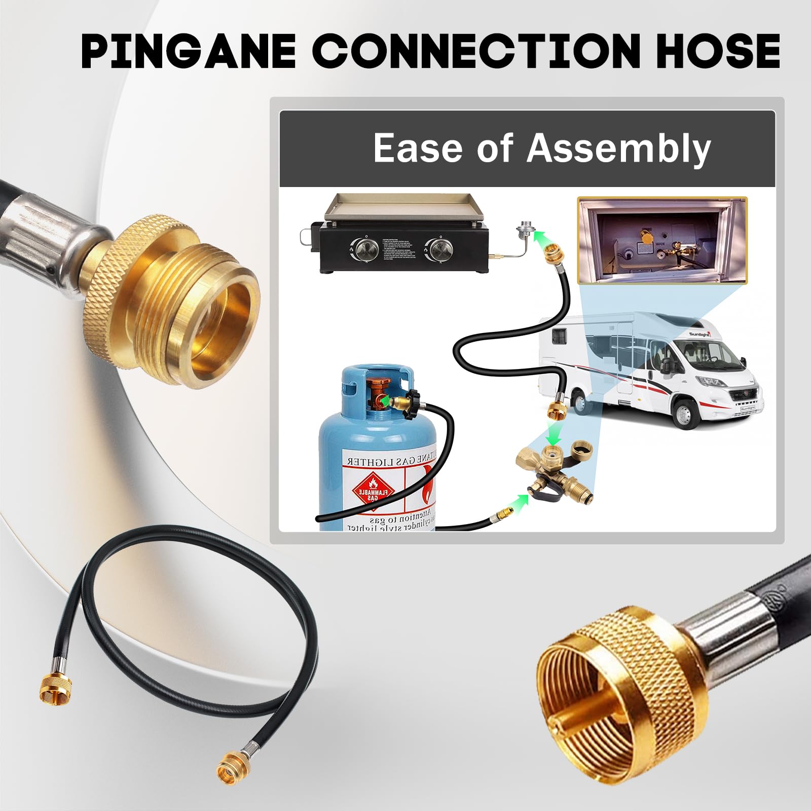 Snapklik.com : 12FT Propane Torch Extension Hose Propane Tank Tee ...
