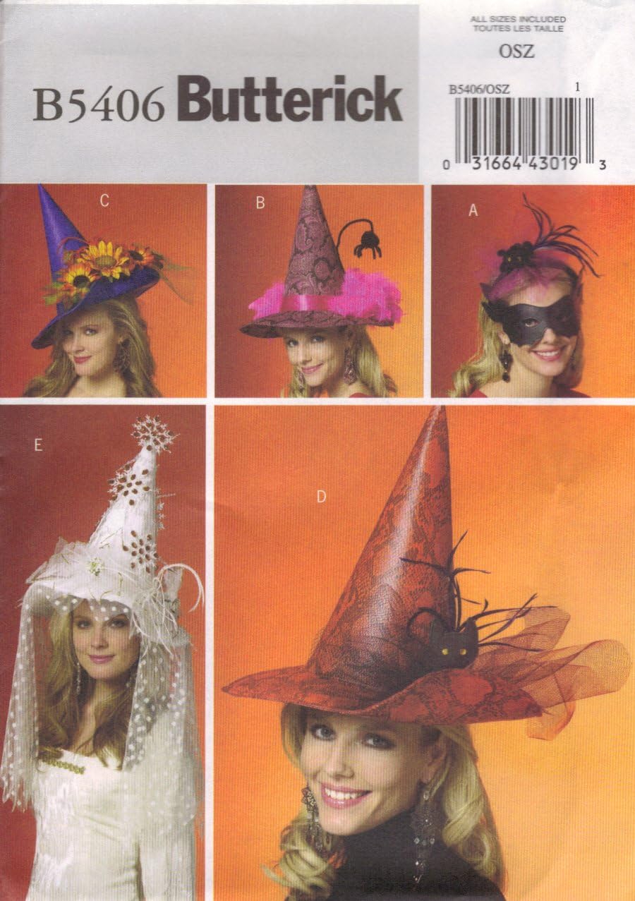 Amazon.com: Butterick B5406 Pattern for Hat and Mask : Arts, Crafts ...