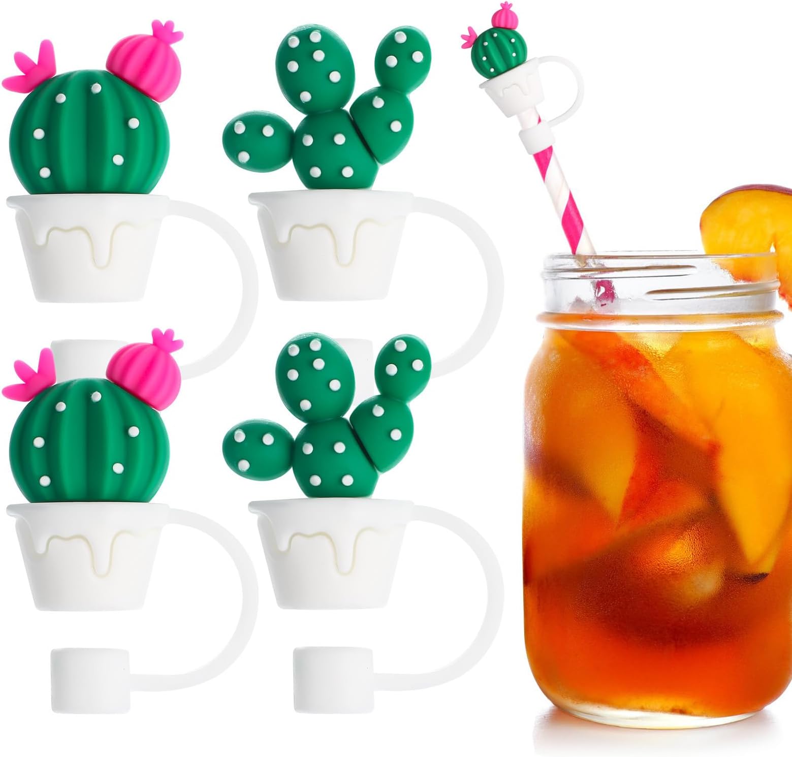 Amazon.com: 1Pcs Blue Silicone Animals Straw Cover, Straw Tips Cover ...