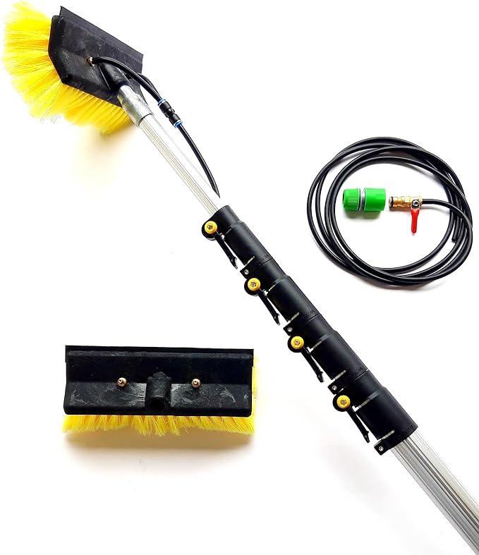 HI-TECH 16ft-20ft-24ft Water Fed Telescopic Window Cleaning Pole, BRUSH ...