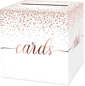 Amazon.com: LIKAJON 1 Pack White and Rose Gold Card Box for Party, 8.7 ...