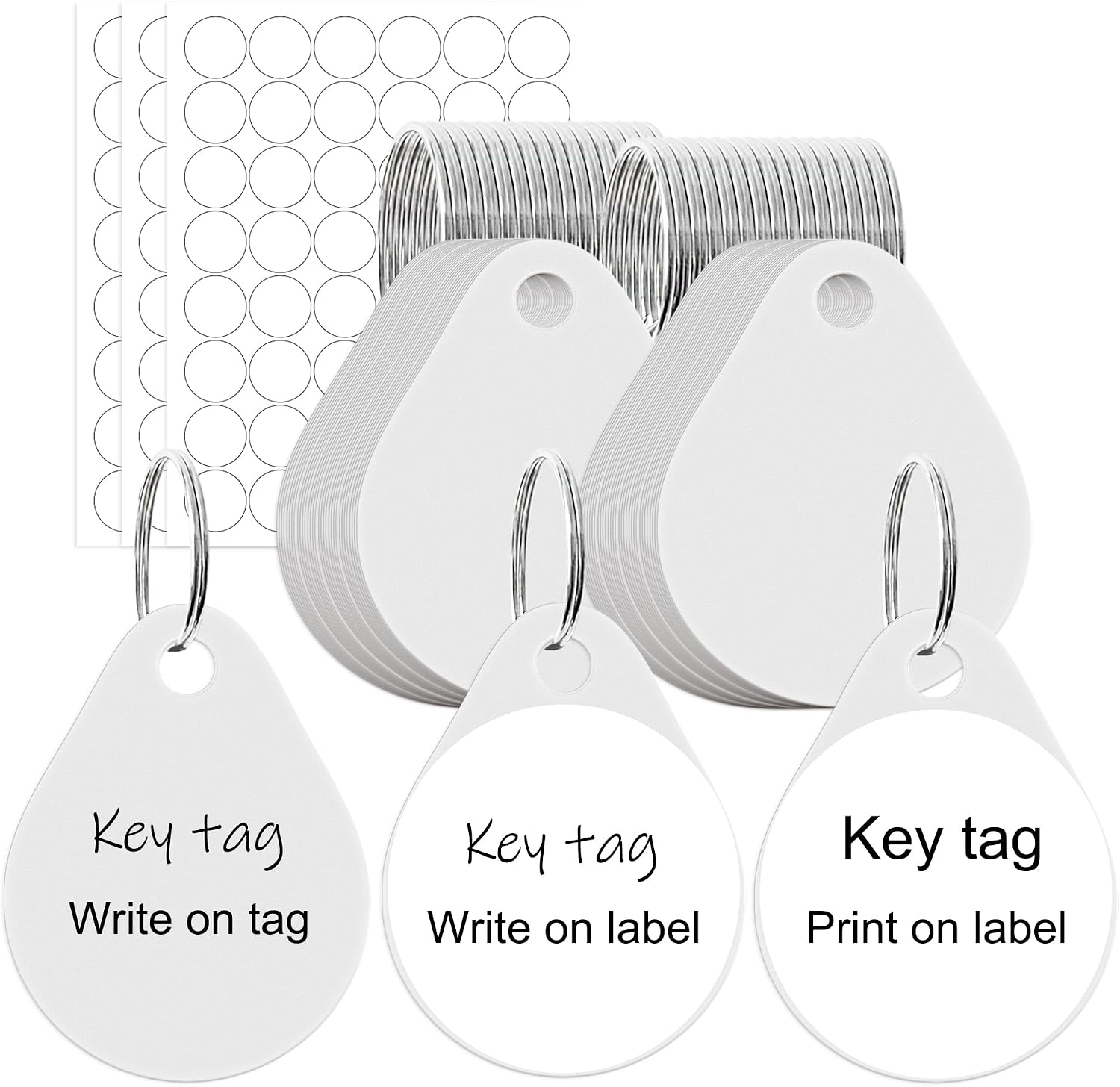 Amazon.com : Mr-Label White Thick Plastic Key Tag with Printable Label ...