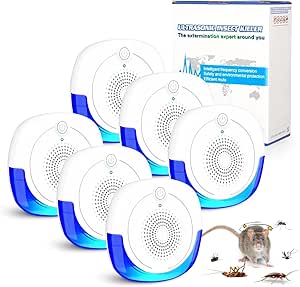 Amazon.com: 6 Pcs Ultrasonic Pest Repeller Indoor Electronic Rodent Repellent with 2 Repelling ...