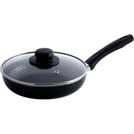 Sartén Antiadherente Universal 18 cm con Tapa de Vidrio, 6 Capas de ...